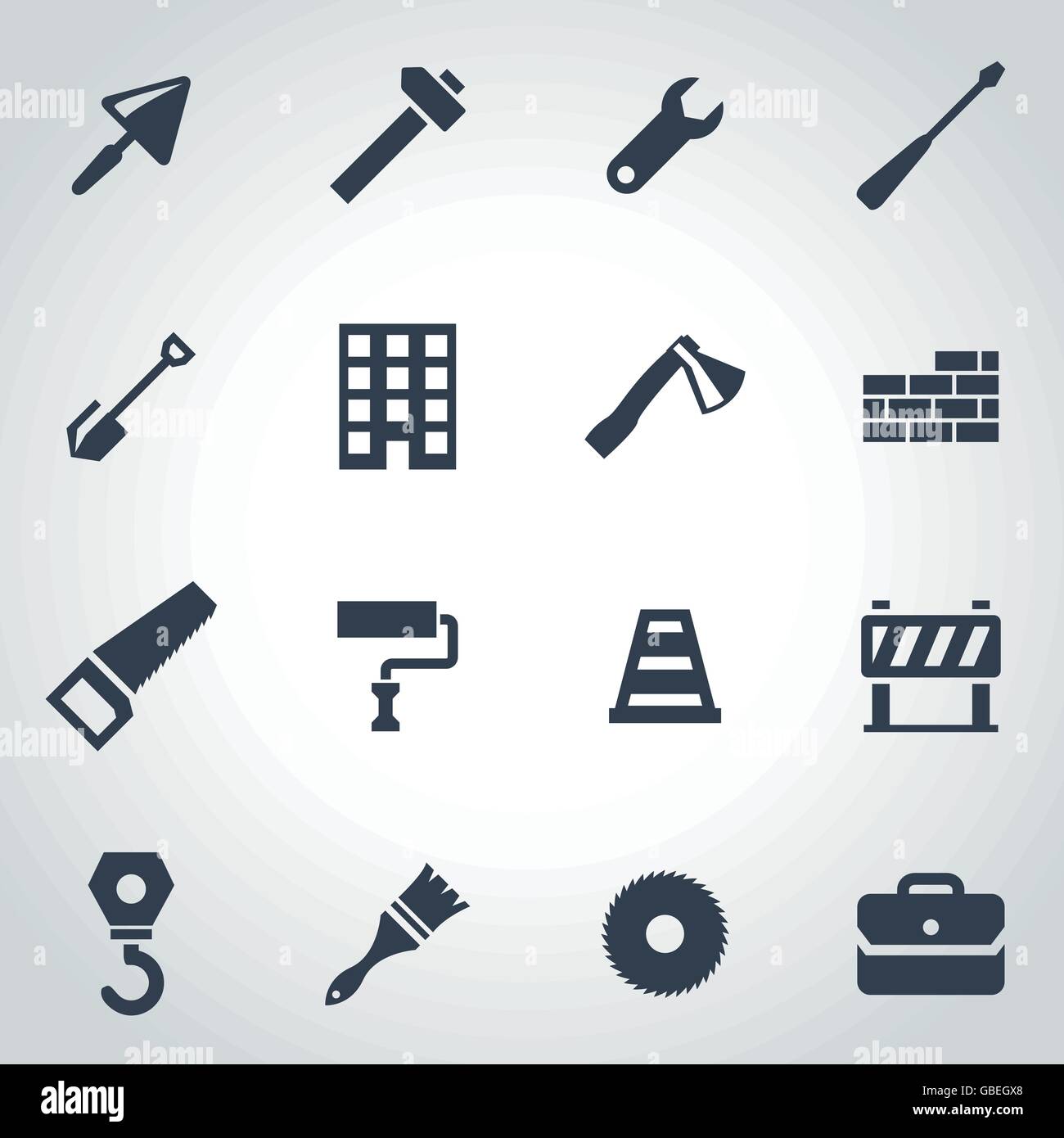 Vector black construction icon set Stock Vector Image & Art - Alamy