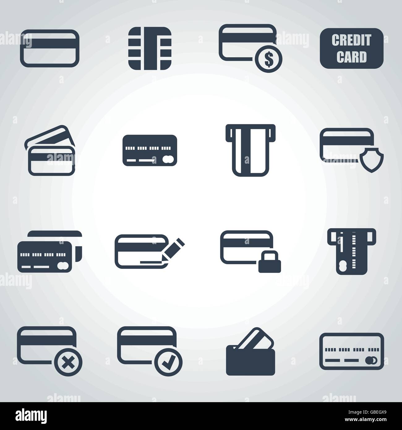 Vector black credit card icon set Stock Vector Image & Art - Alamy