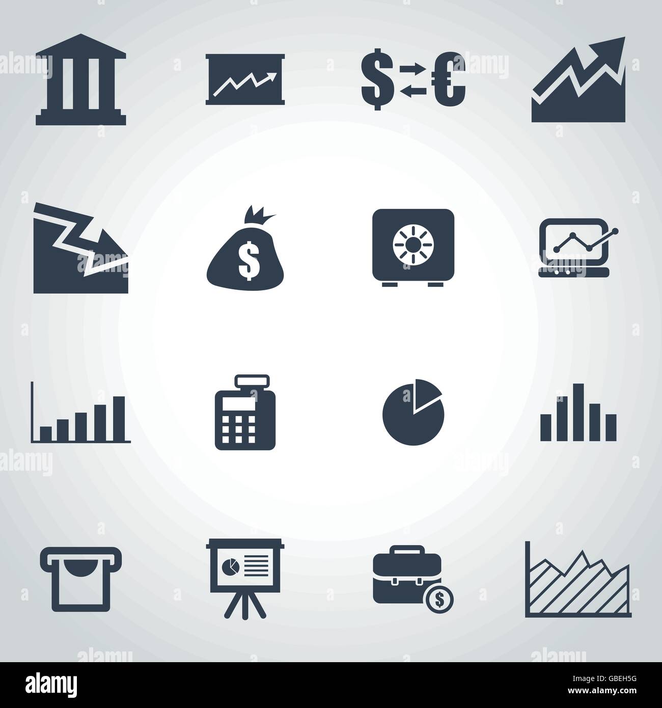 Vector black economic icon set Stock Vector Image & Art - Alamy