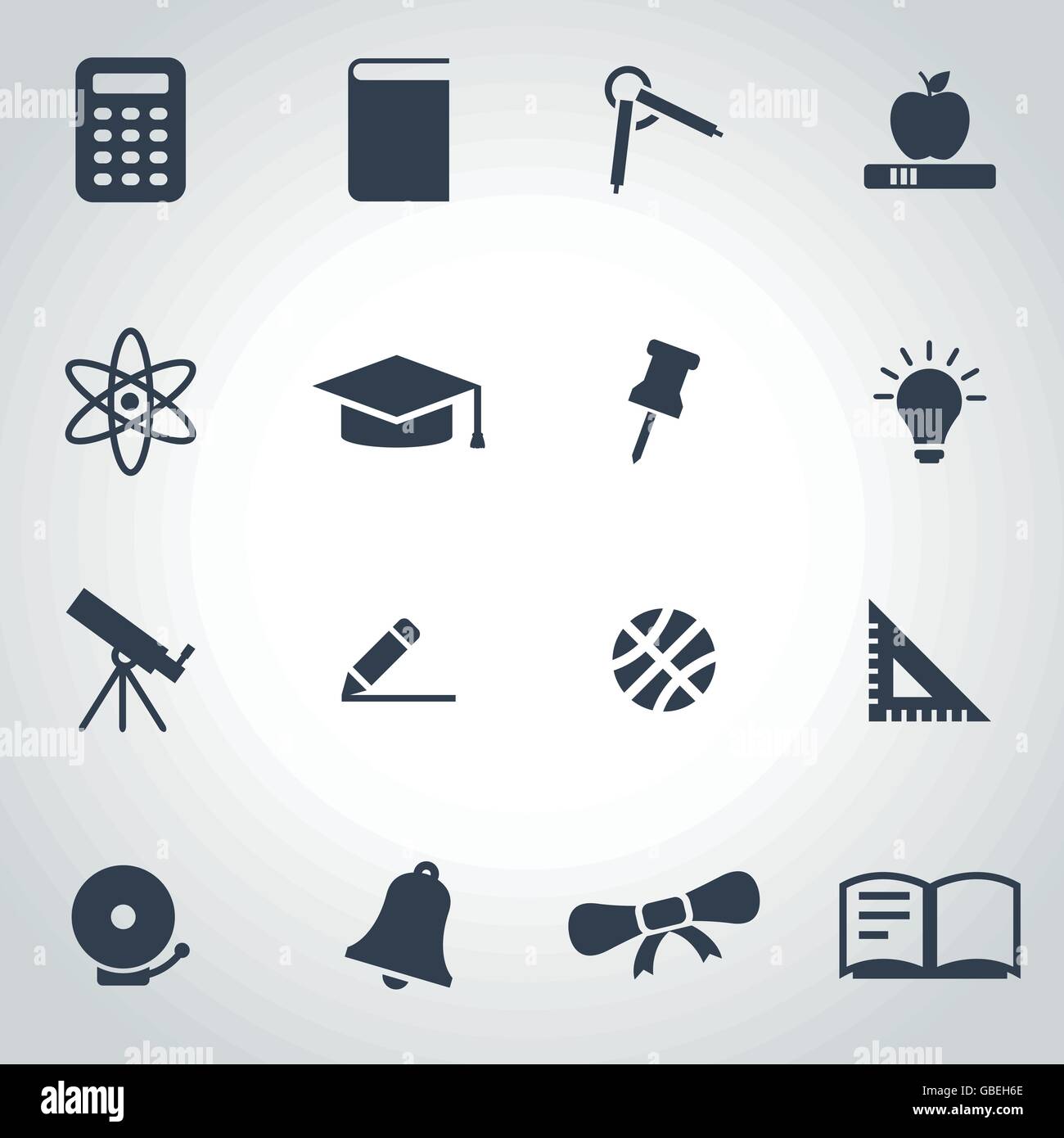 Vector black education icon set Stock Vector Image & Art - Alamy