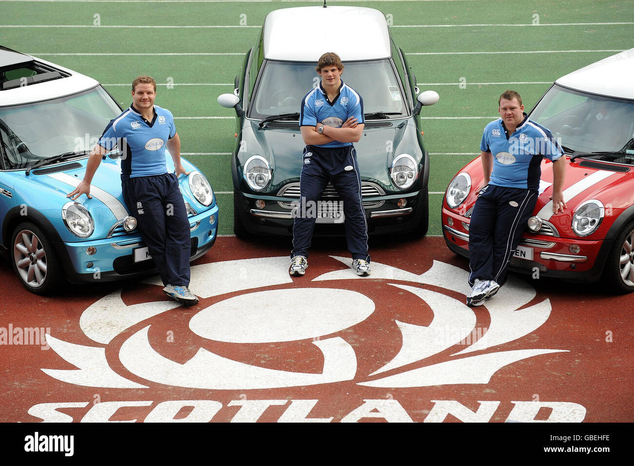 Scotland Rubgy players Euan Murray, Ross Ford and Allan Jacobsen (left ...