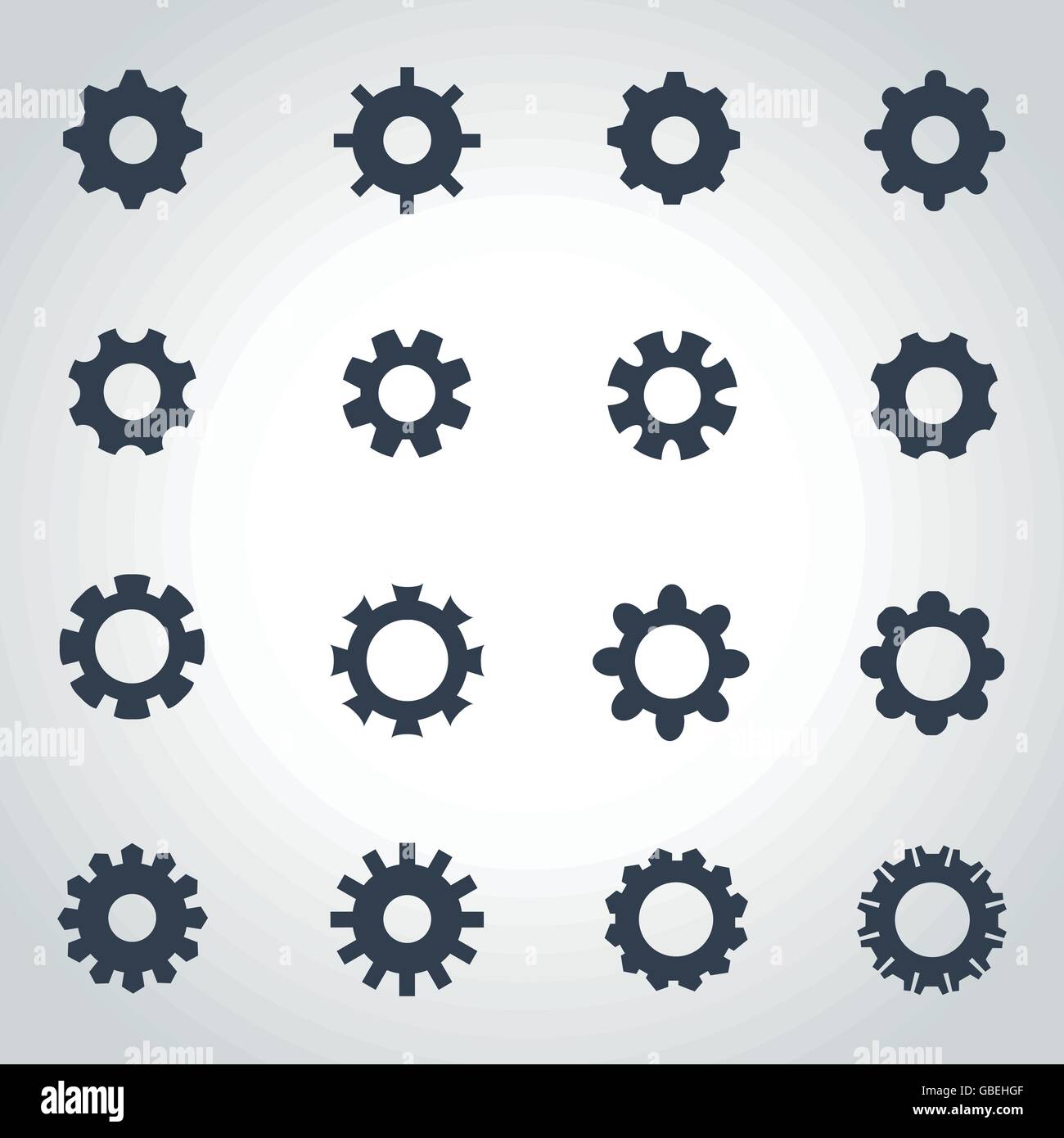 Vector black gear icon set Stock Vector Image & Art - Alamy