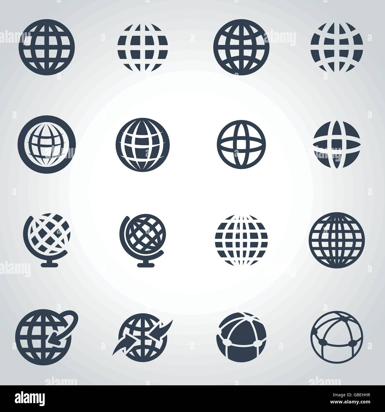 Vector black globe icon set Stock Vector Image & Art - Alamy
