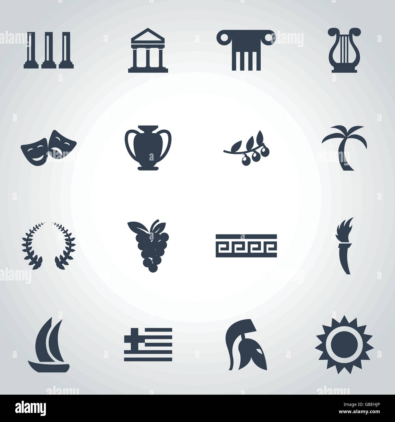 Ancient Greek Vase Silhouette Set High Resolution Stock Photography and ...