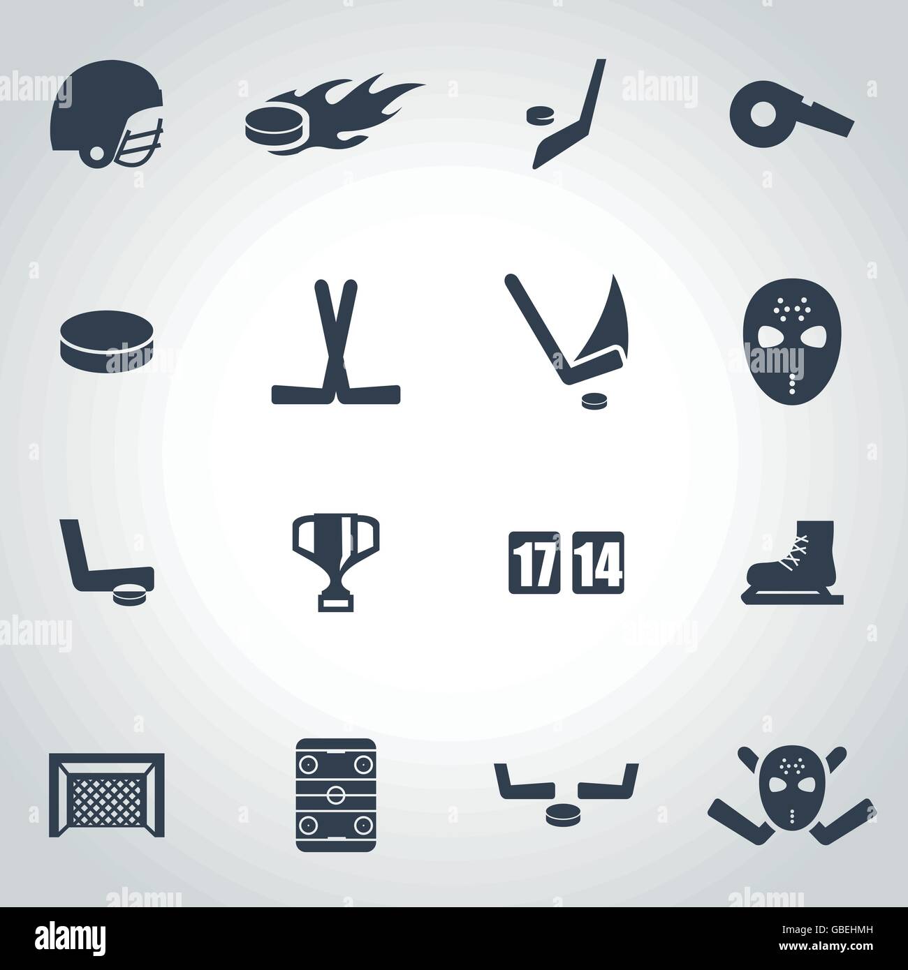 Vector black hockey icon set Stock Vector Image & Art - Alamy