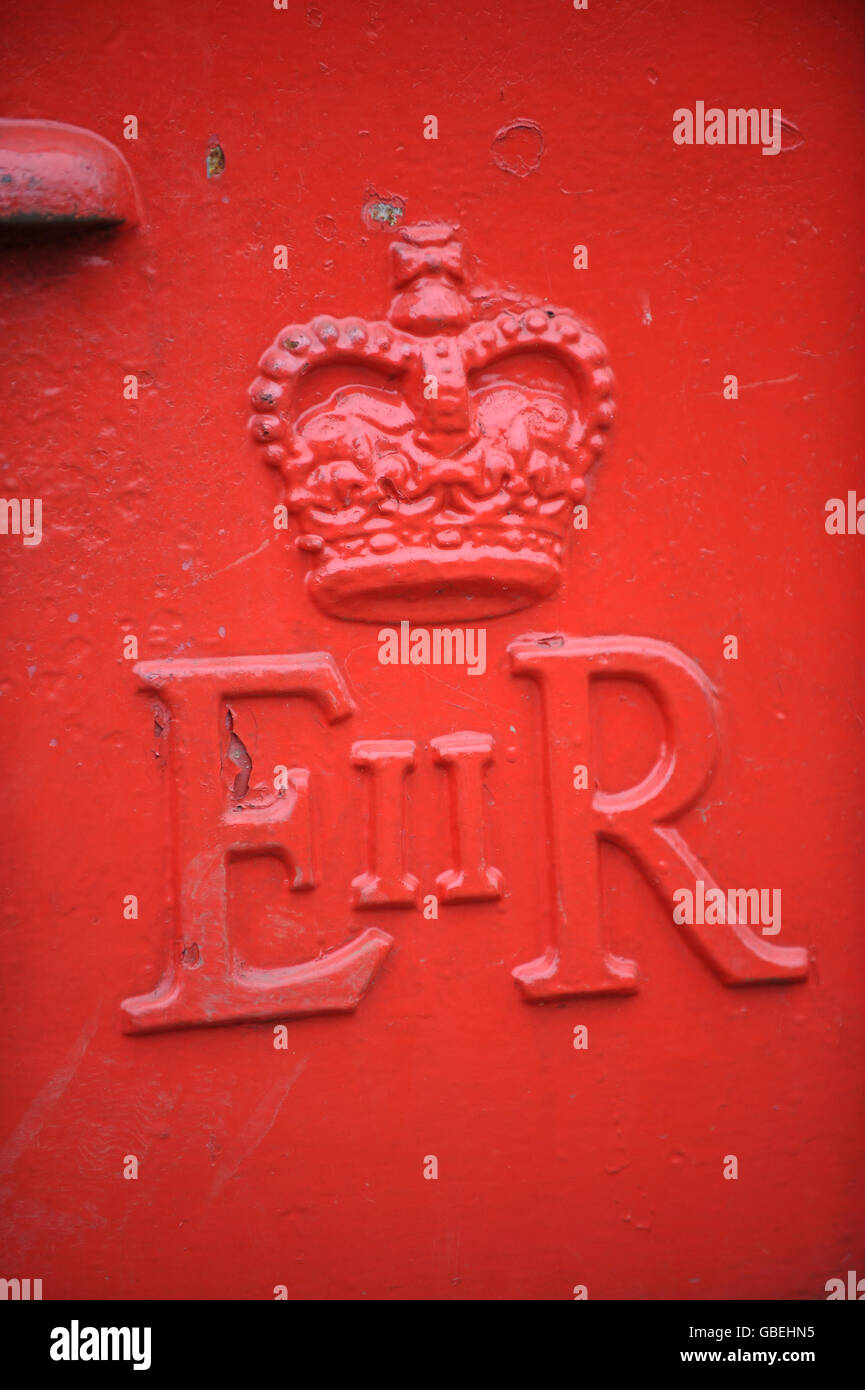 Front of Red Royal Mail Post Box at Main Street, Duston, Northampton ...