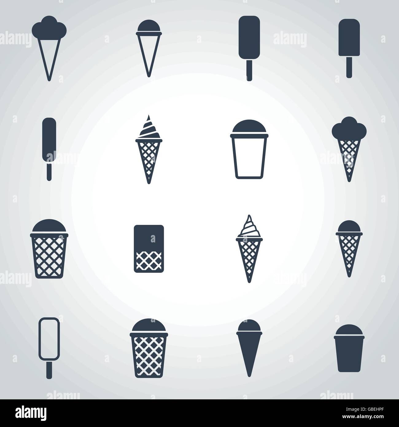 Vector black ice cream icon set Stock Vector Image & Art - Alamy
