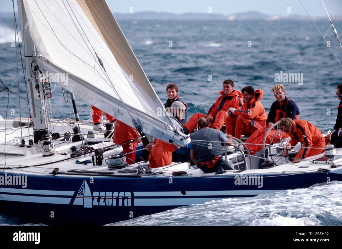 AJAXNETPHOTO. 1986. FREMANTLE, AUSTRALIA. - AMERICA'S CUP 1986 -AZZURRA ...