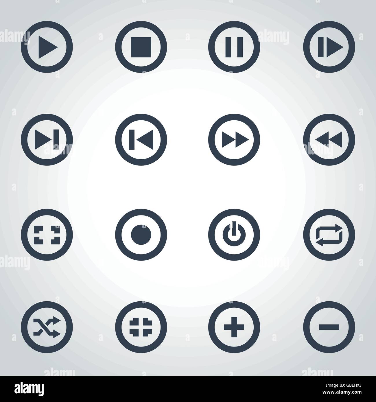 Vector black media buttons icon set Stock Vector Image & Art - Alamy