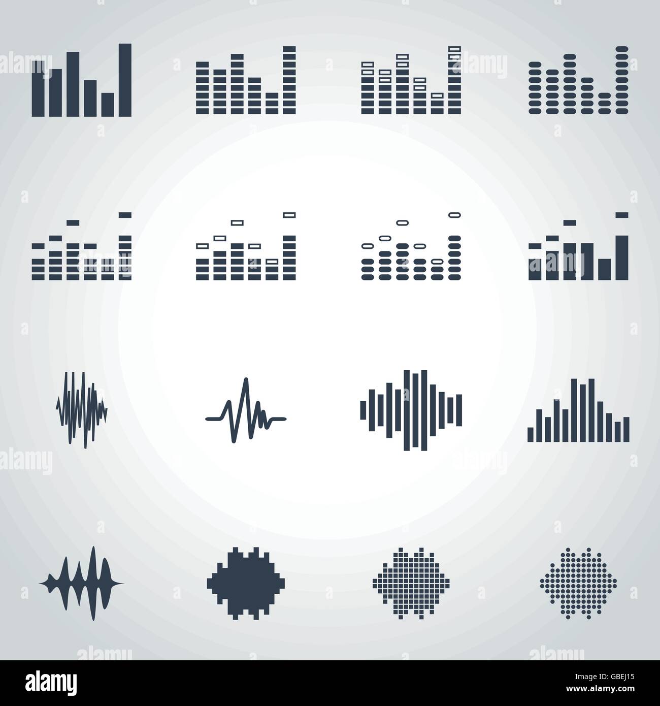Vector black music soundwave icon set Stock Vector Image & Art - Alamy