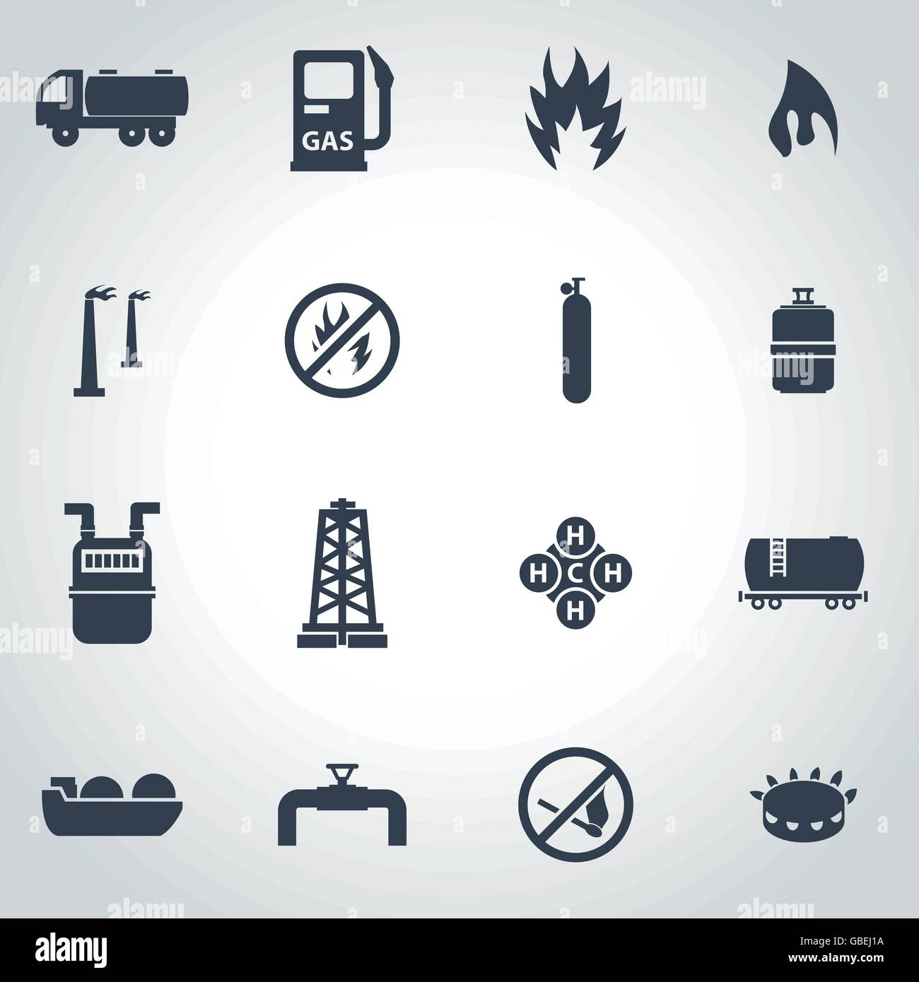 Vector black natural gas icon set Stock Vector Image & Art - Alamy