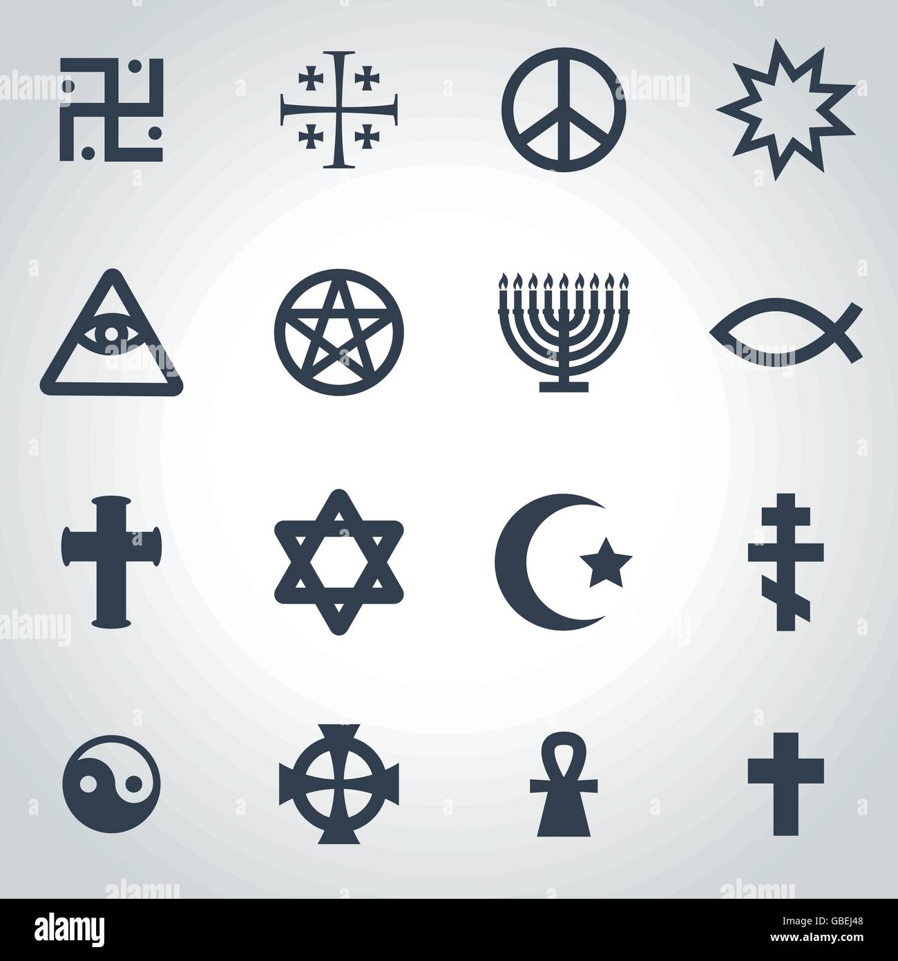 Vector black religious symbols set Stock Vector Image & Art - Alamy