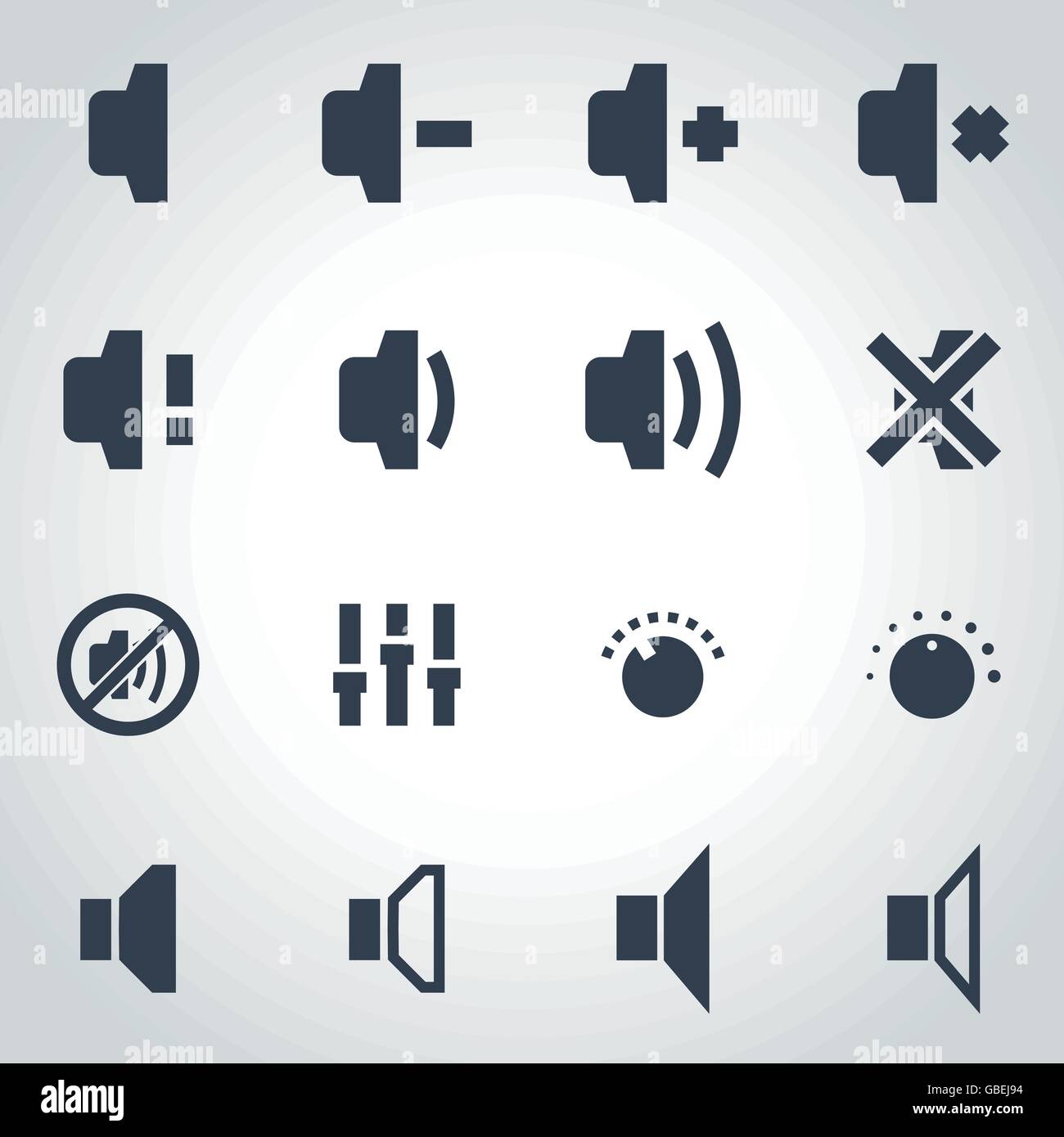 Sound button icon speaker Stock Vector Images - Alamy