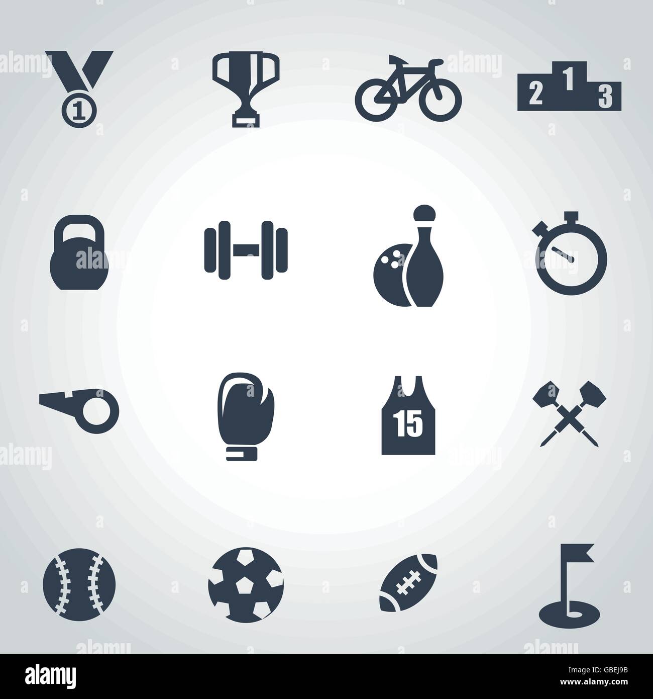 Vector black sport icon set Stock Vector Image & Art - Alamy