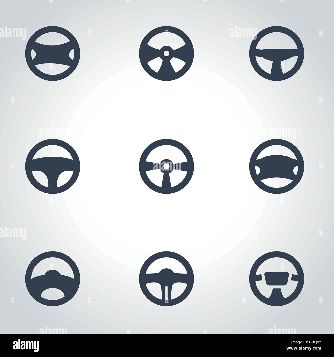 Vector black steering wheels icon set Stock Vector Image & Art - Alamy