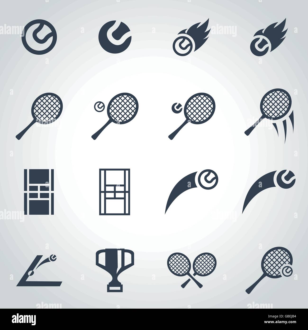 Vector black tennis icon set Stock Vector Image & Art - Alamy