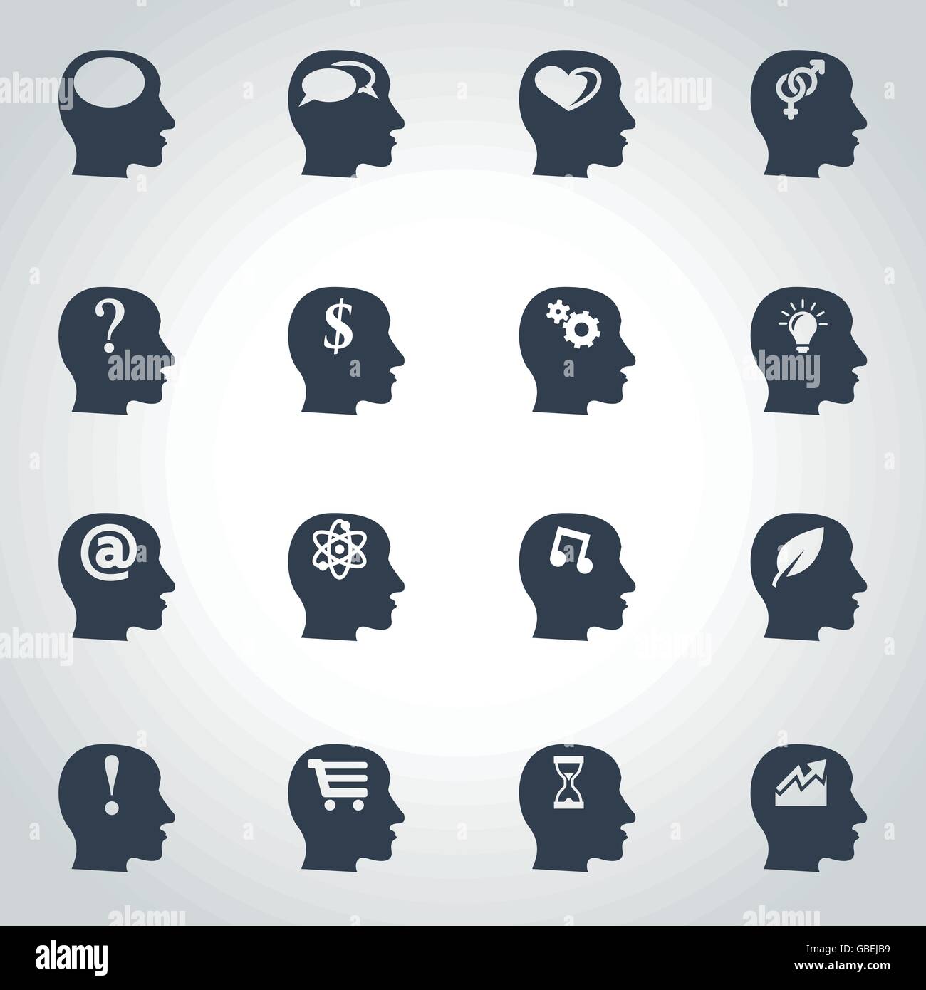 Vector black thoughts icon set Stock Vector Image & Art - Alamy