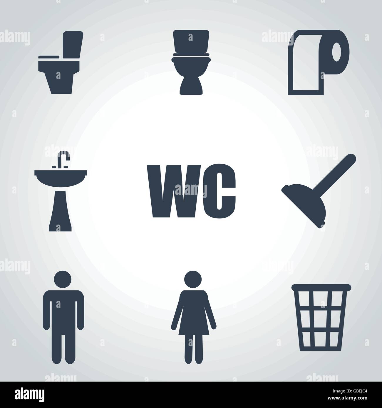 Vector black toilet icon set Stock Vector Image & Art - Alamy