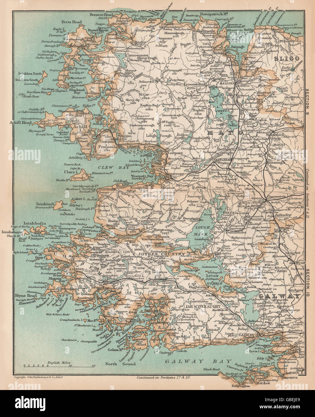 CONNAUGHT: Mayo Galway Connemara Joyce's Country. Ireland. STANFORD ...