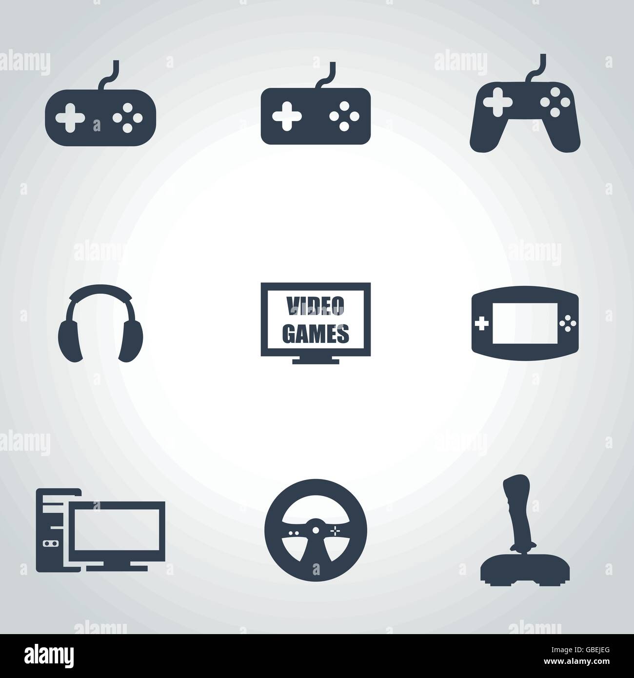 Vector black video games icon set Stock Vector Image & Art - Alamy