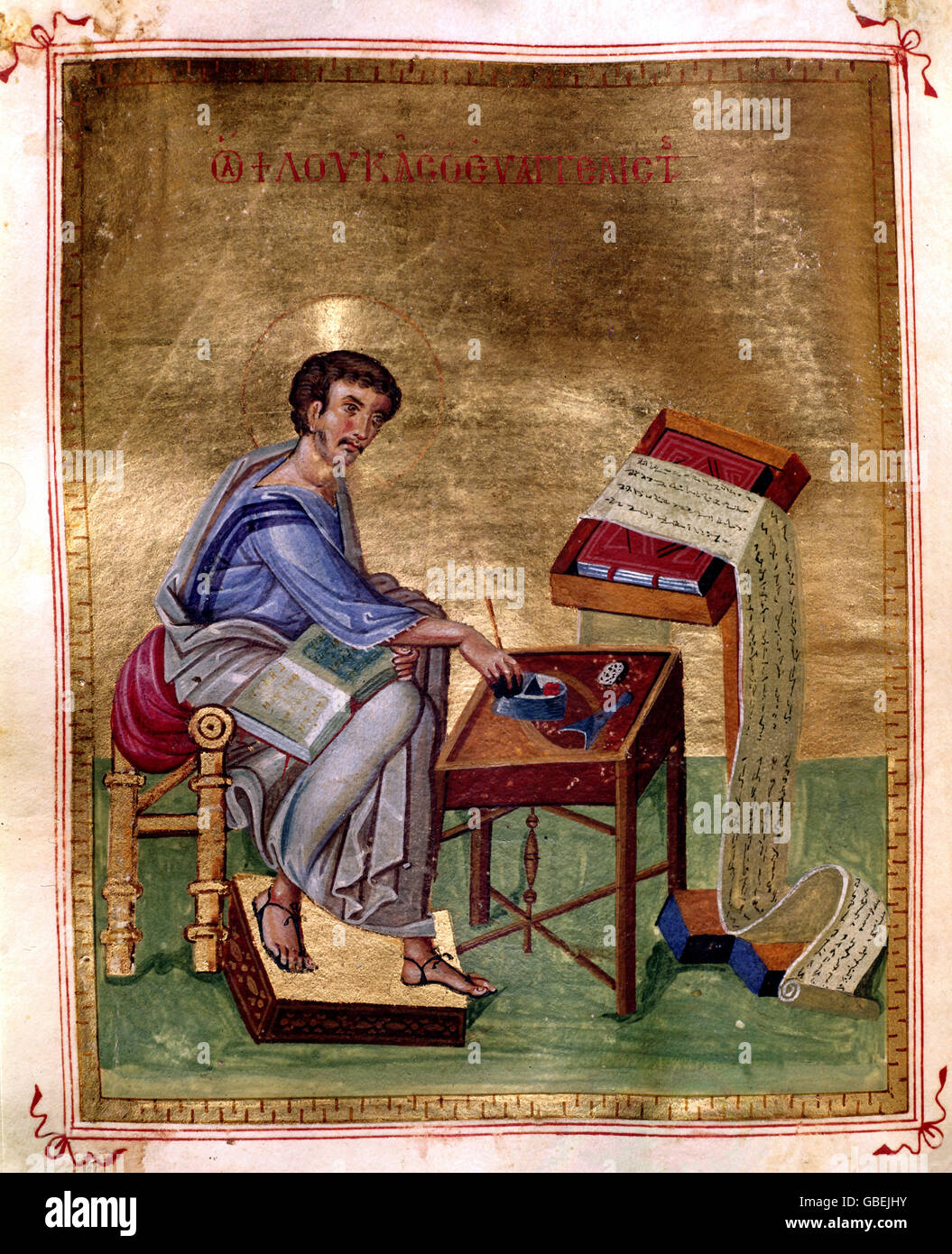 fine arts, religious art, saints, Luke, evangelist, Greek illumination ...