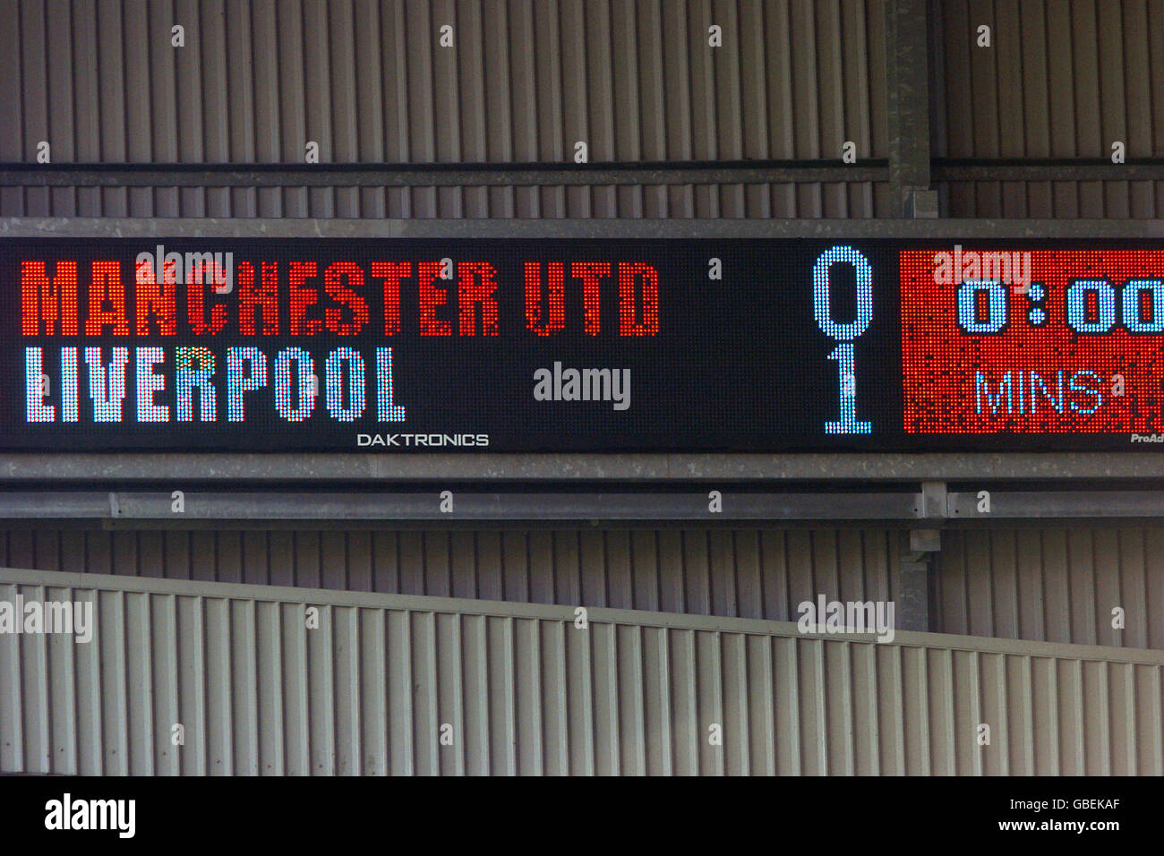 Manchester united score board hi-res stock photography and images - Alamy