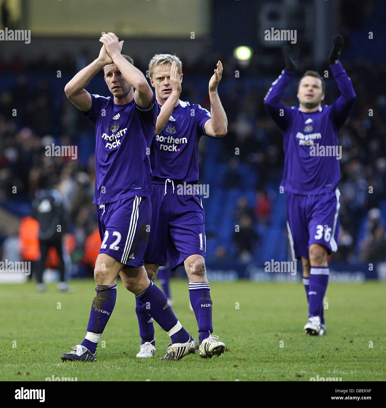 Newcastle United's (left to right) Nicky Butt, Damien Duff and Mark ...
