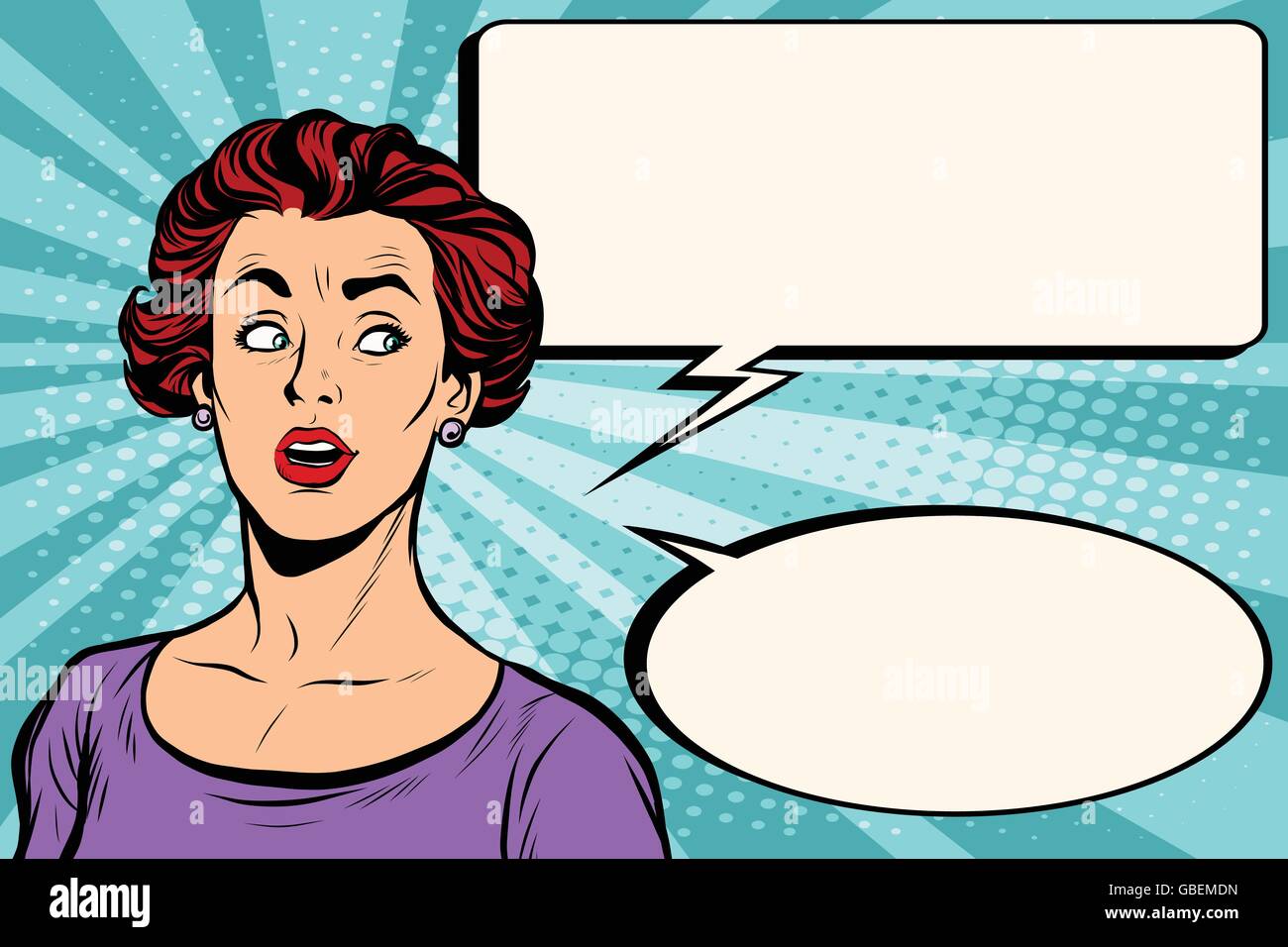 Funny face surprised woman Stock Vector Images - Alamy