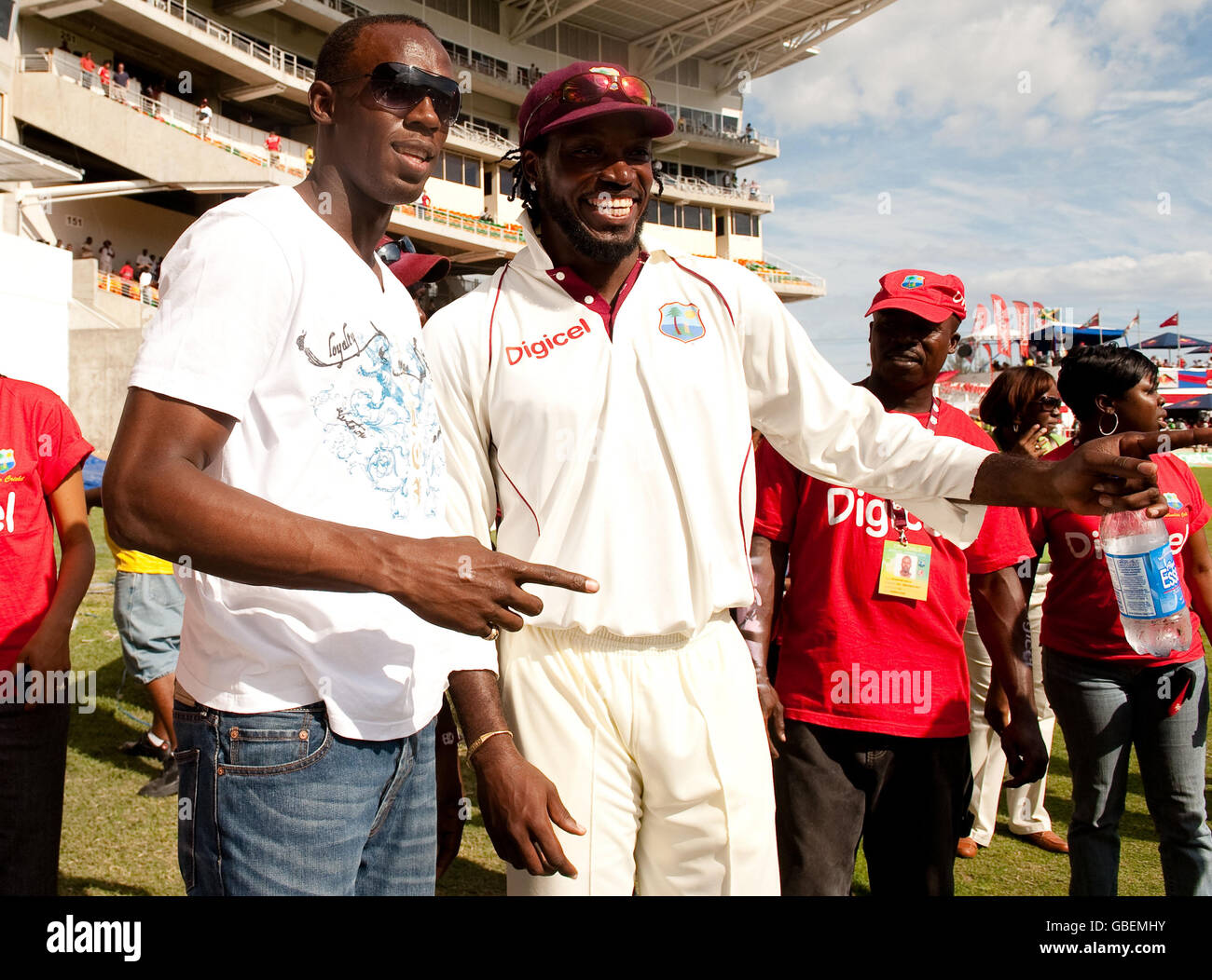 Chris Gayle Bowled By Usain Bolt