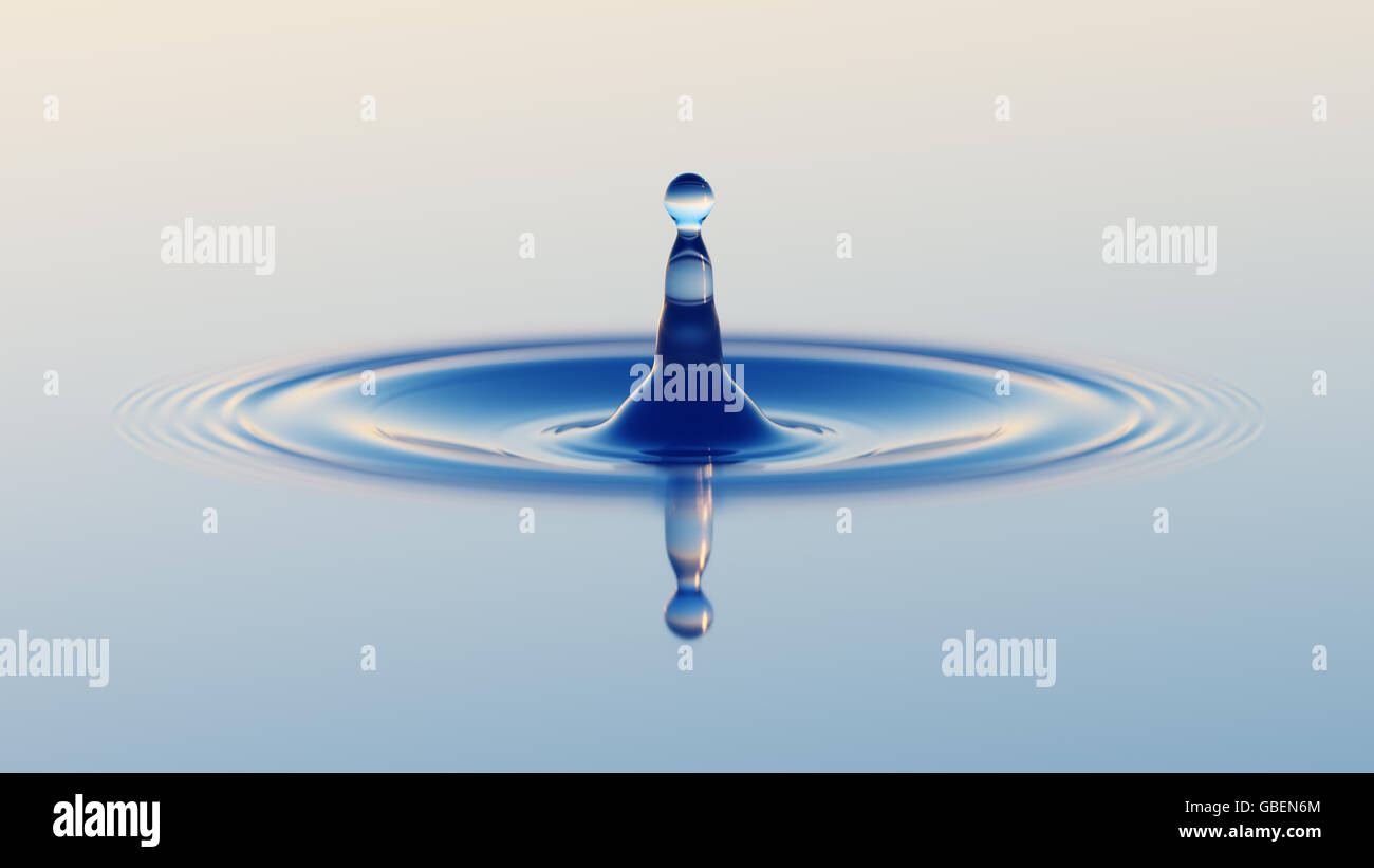 Water drop splash closeup 3d illustration Stock Photo - Alamy