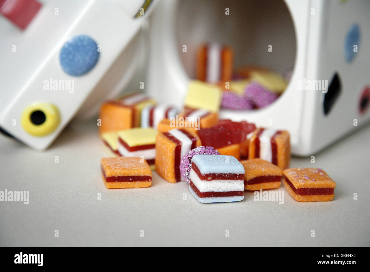 Liquorice allsorts bassetts sweets confectionery hi-res stock ...