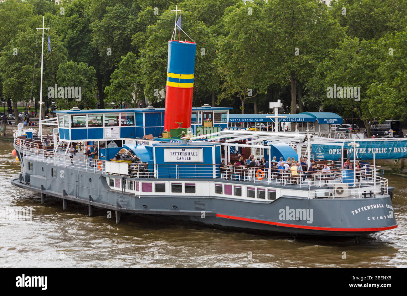 Tattershall Castle boat, bar and restaurant, on the River Thames ...