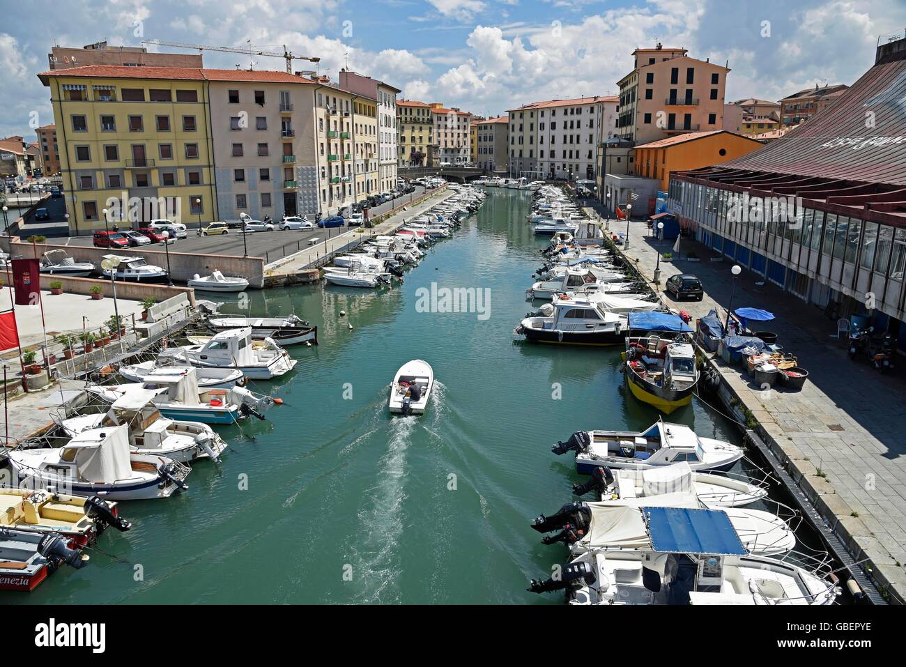 canal, boats, Venezia Nuova, district, historic centre, Livorno, Tuscany, Italy Stock Photo - Alamy