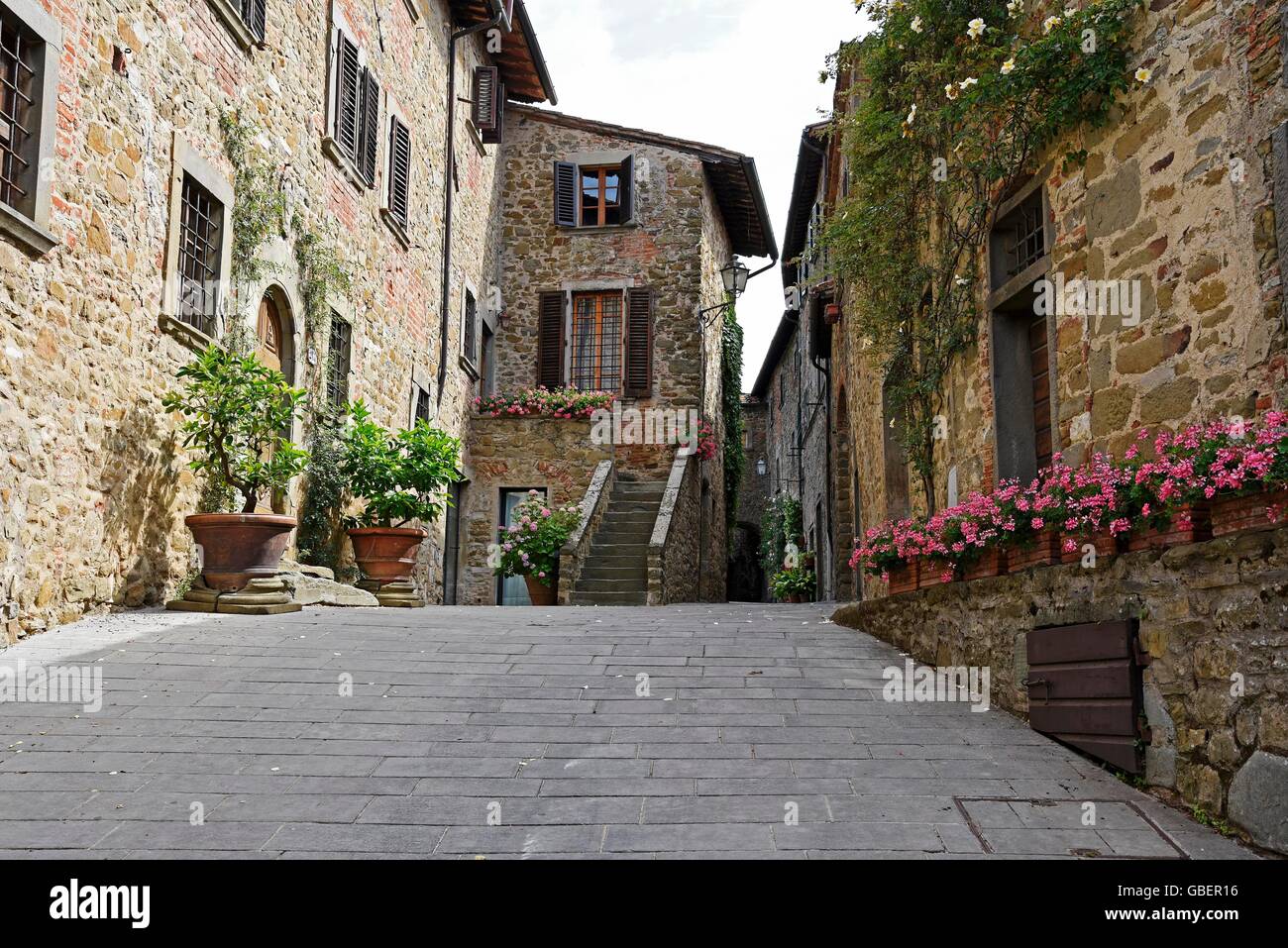 alley, historic buildings, old city, Volpaia, Radda in Chianti ...