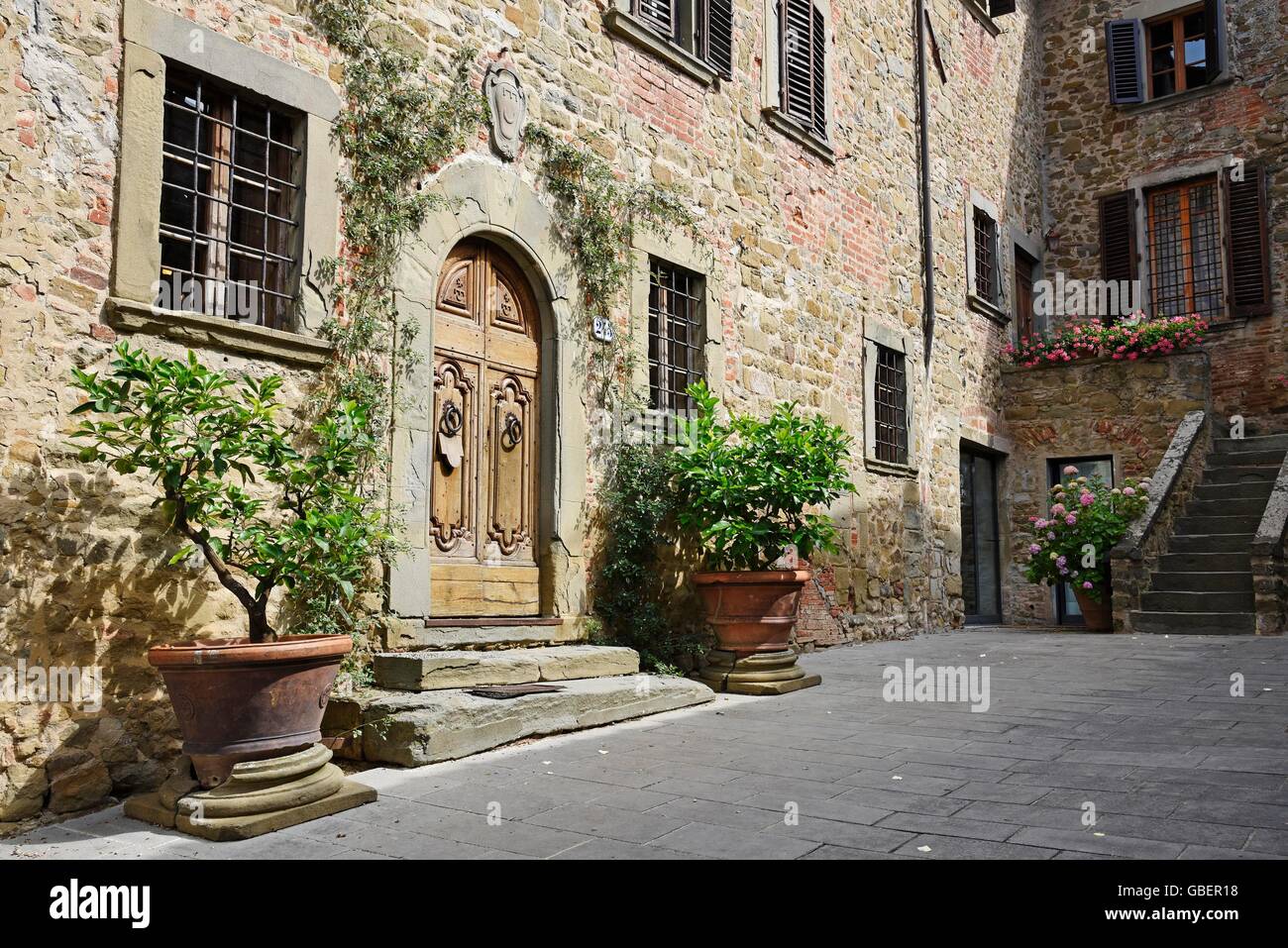 alley, historic buildings, old city, Volpaia, Radda in Chianti ...
