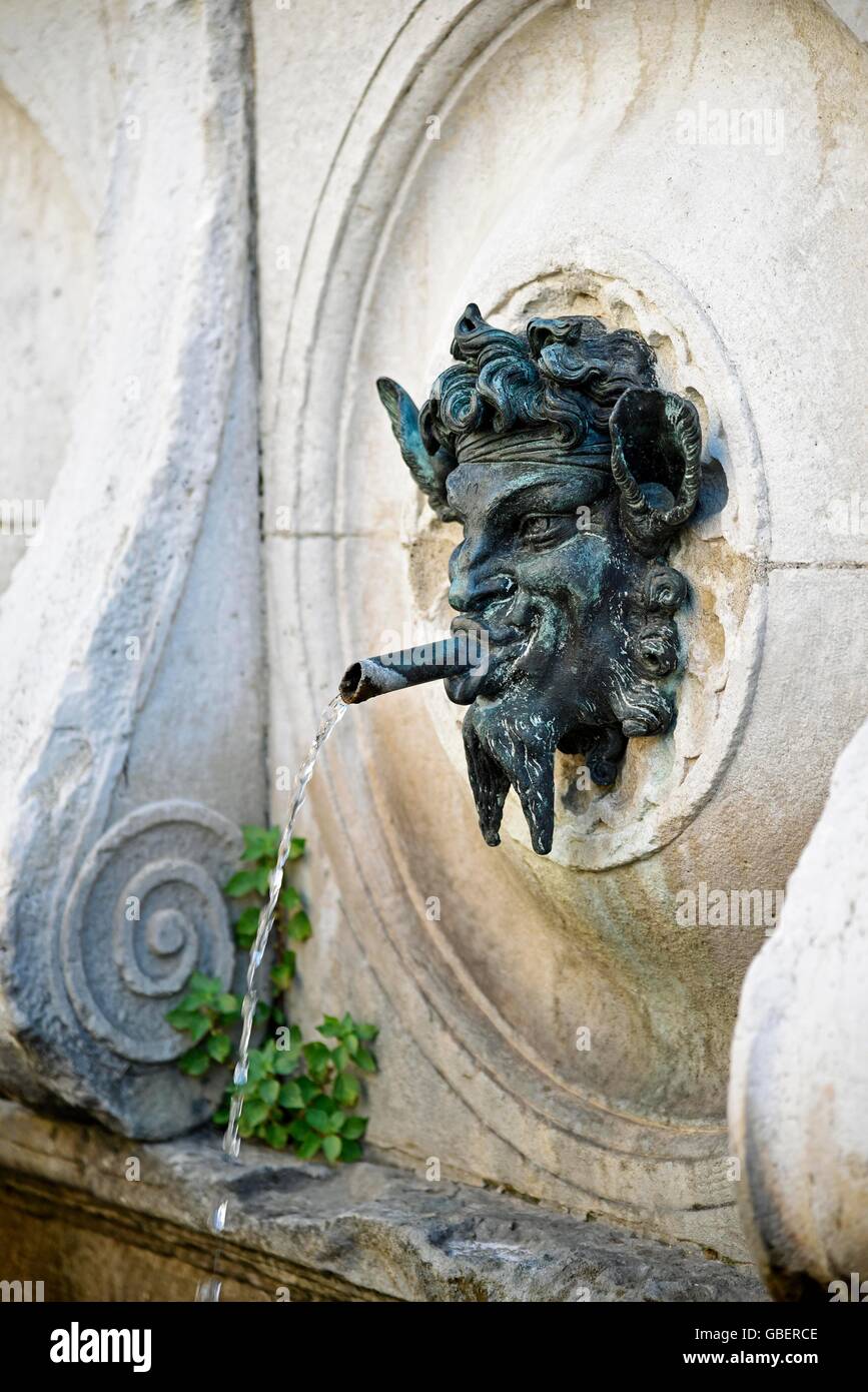 demon, gargoyle, Fontana del Calamo, fountain, Ancona, Marche, Italy ...