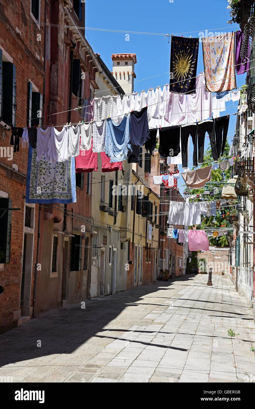 Clothesline clotheslines venice italy hi-res stock photography and ...