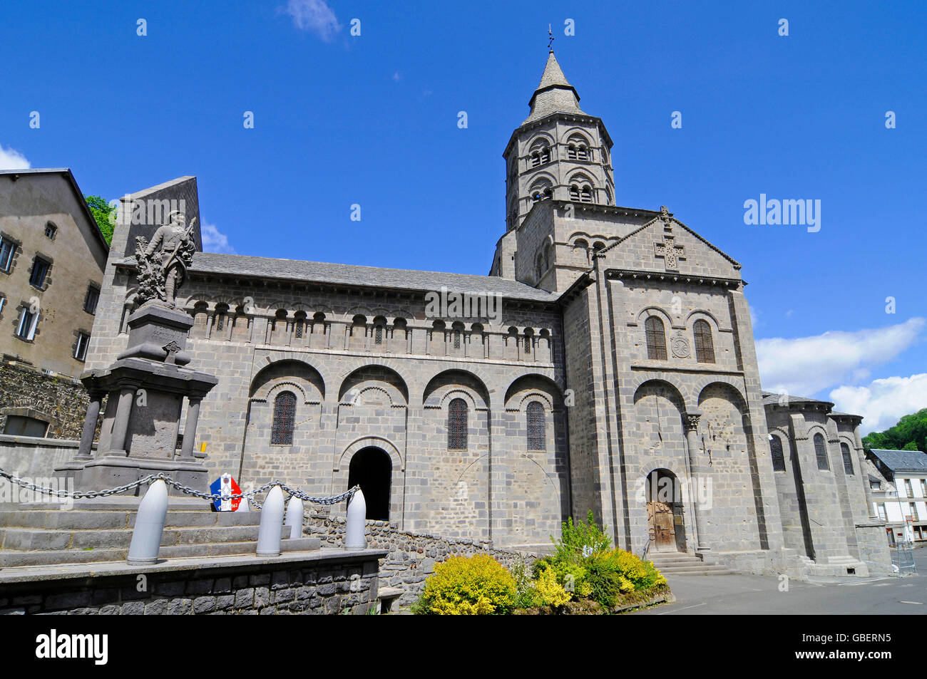 Pilgrimage church Notre Dame, Orcival, Puy-de-Dome, Auvergne, France ...