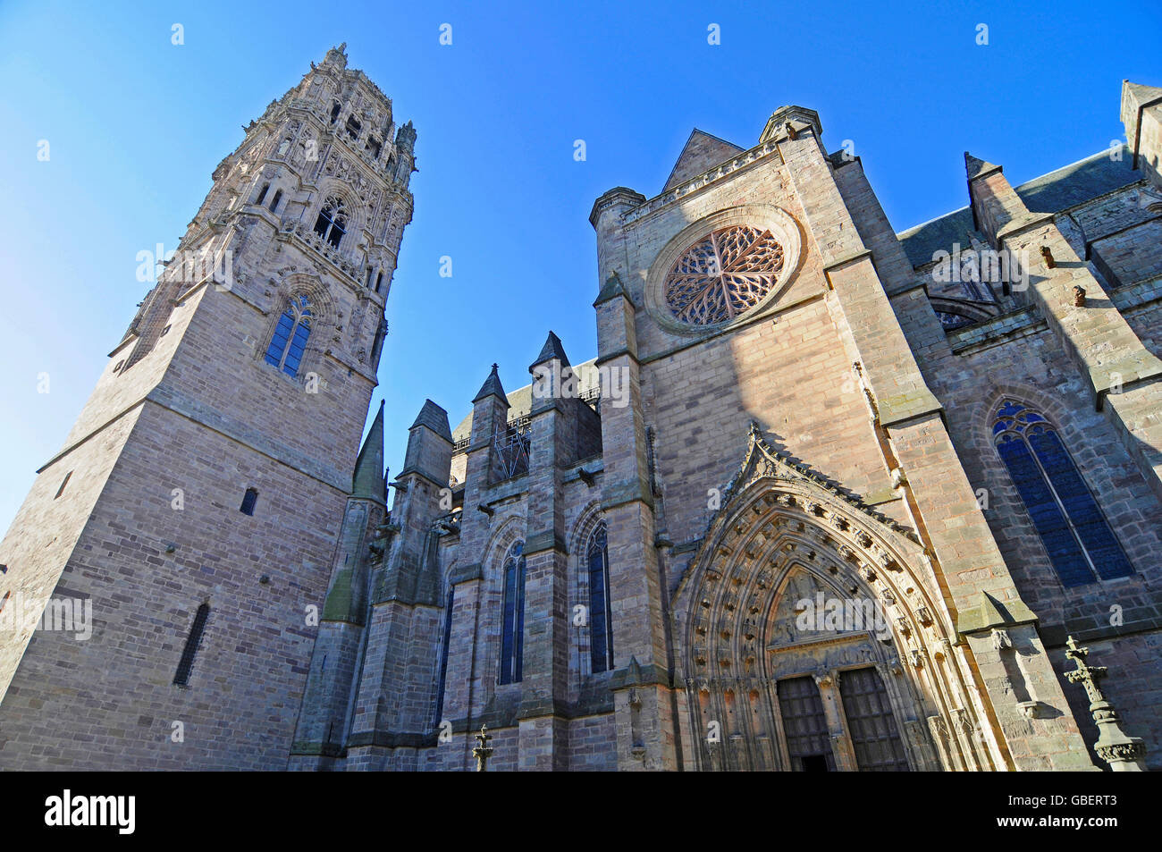 Rodez Cathedral, Rodez, Department Aveyron, Midi-Pyrenees, France ...