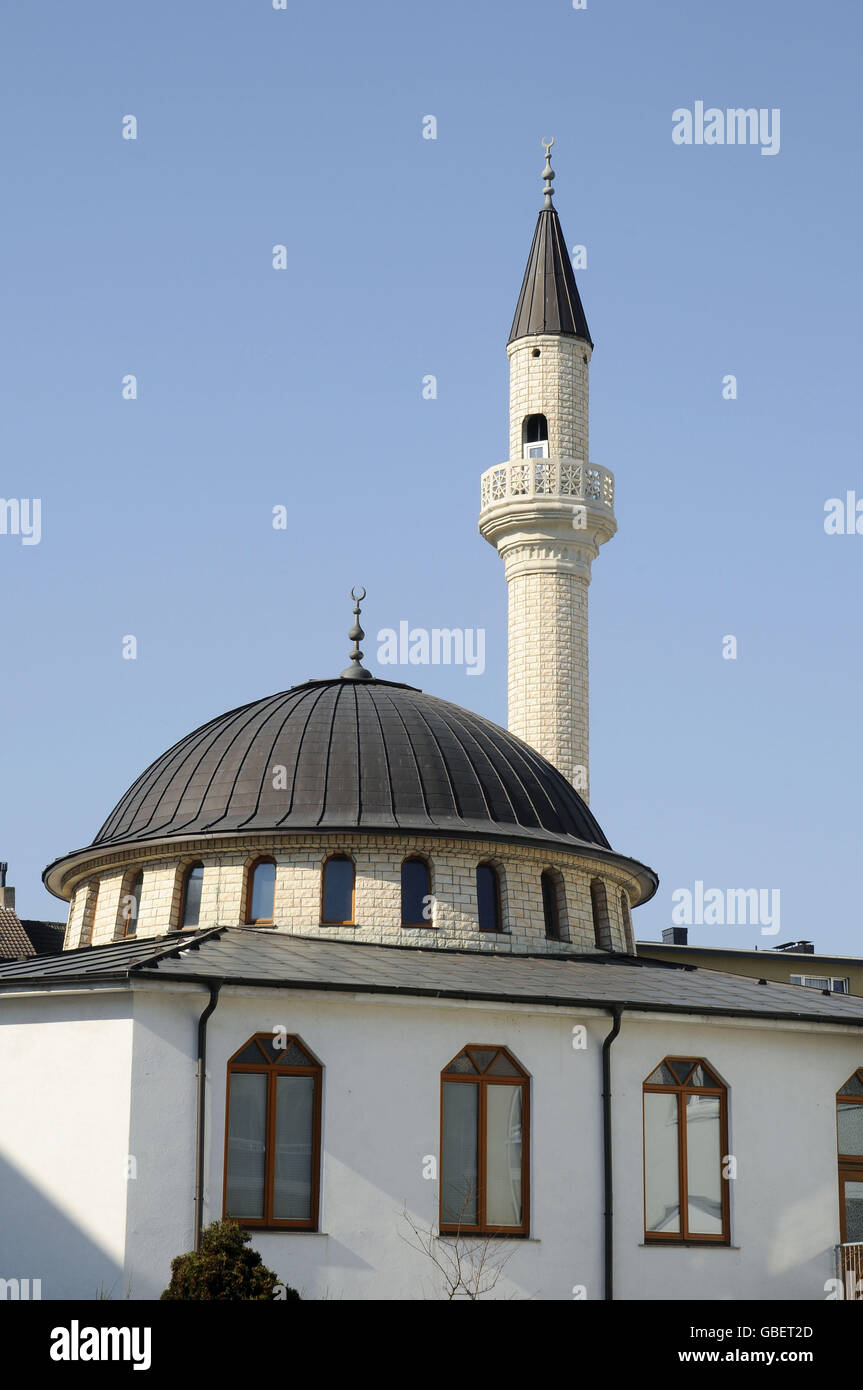 Islamic mosque, minaret, Hagen, North Rhine-Westphalia, Germany Stock ...