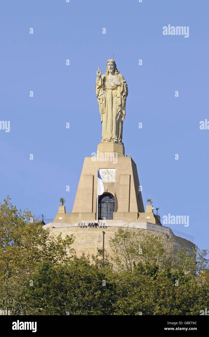 Statue of Jesus Christ, Monte Urgull, San Sebastian, Pais Vasco, Basque country, Spain Stock ...