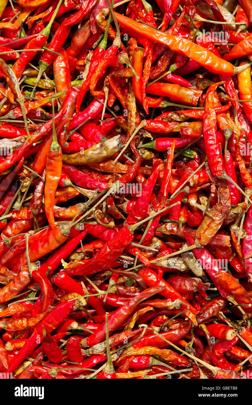 Dried Red Chilli Background Stock Photo - Alamy
