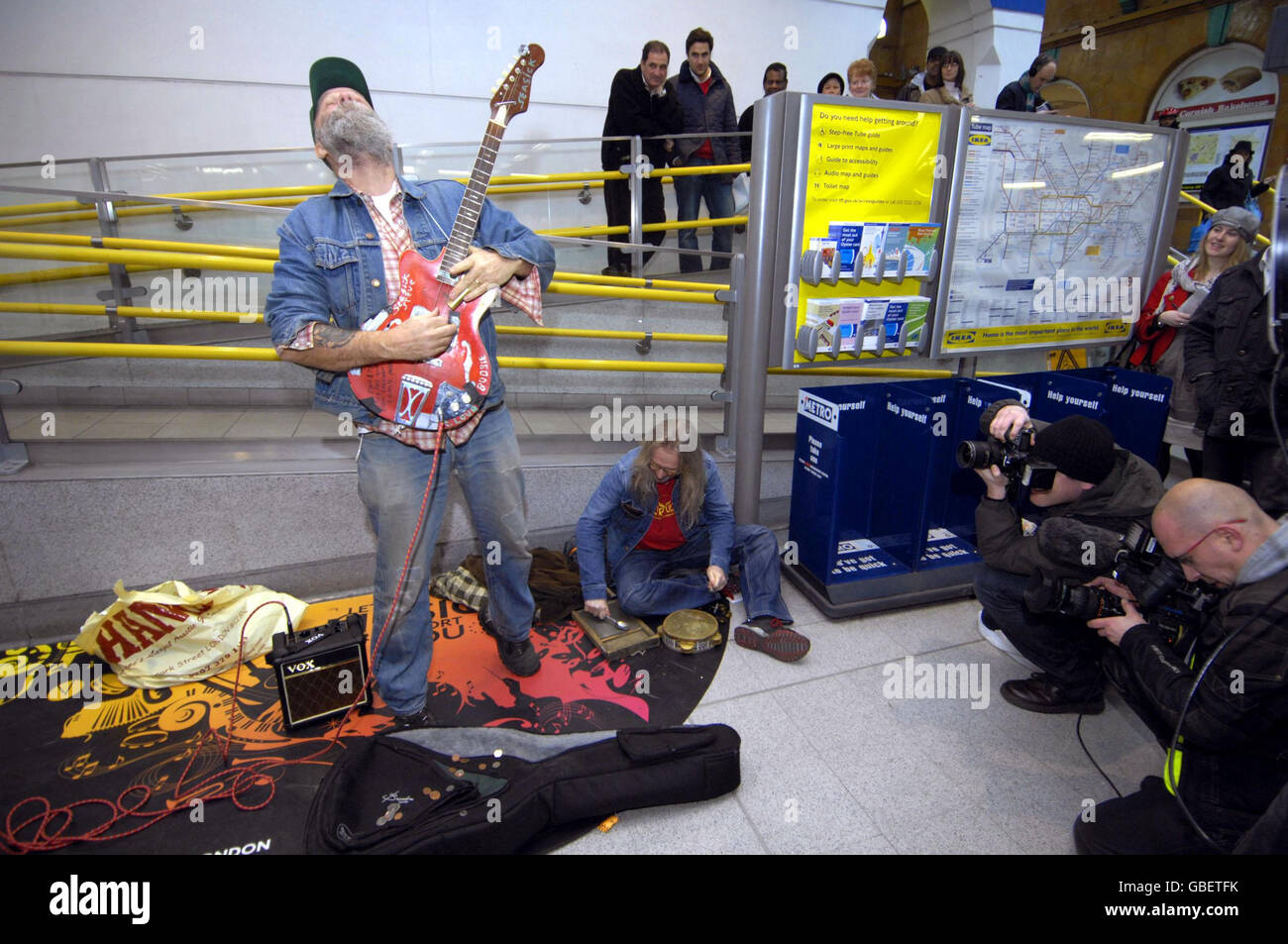 Seasick Steve Busking - London. Brit Awards nominee Seasick Steve busks ...