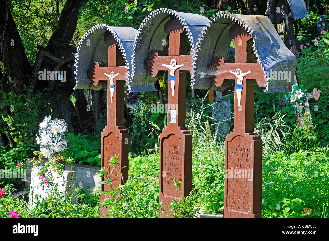 Cemetery, Leud village, Maramures, Romania Stock Photo - Alamy