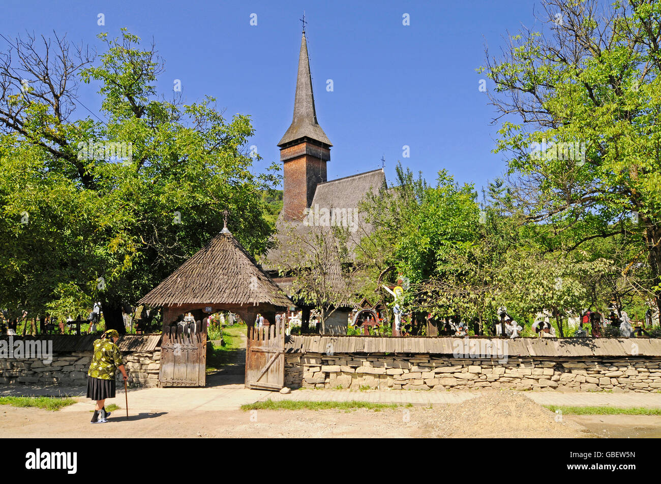 Biserica de Lemn, wooden church, Leud village, Maramures, Romania Stock ...
