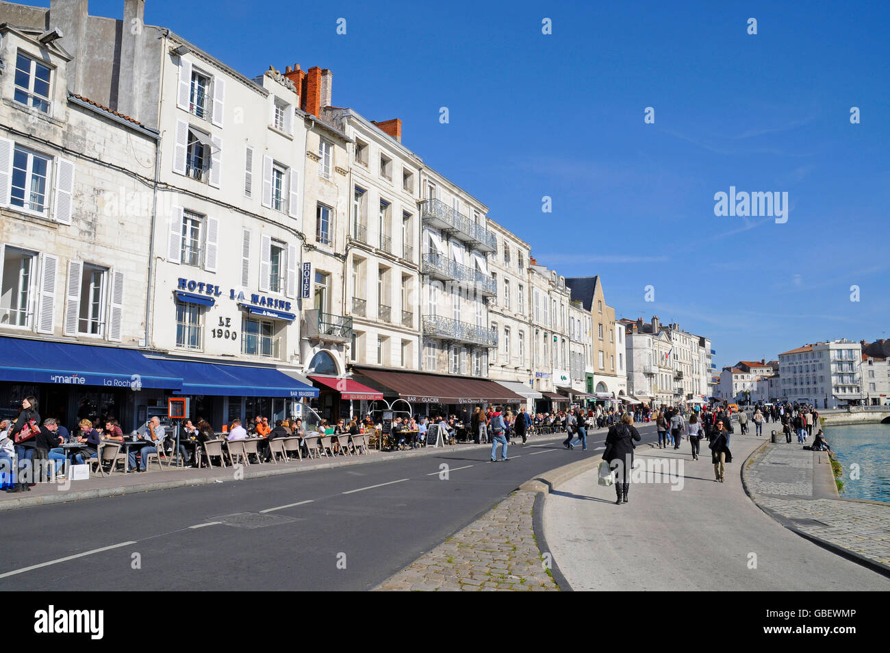 Harbour, waterside promenade, La Rochelle, Departement Charente ...