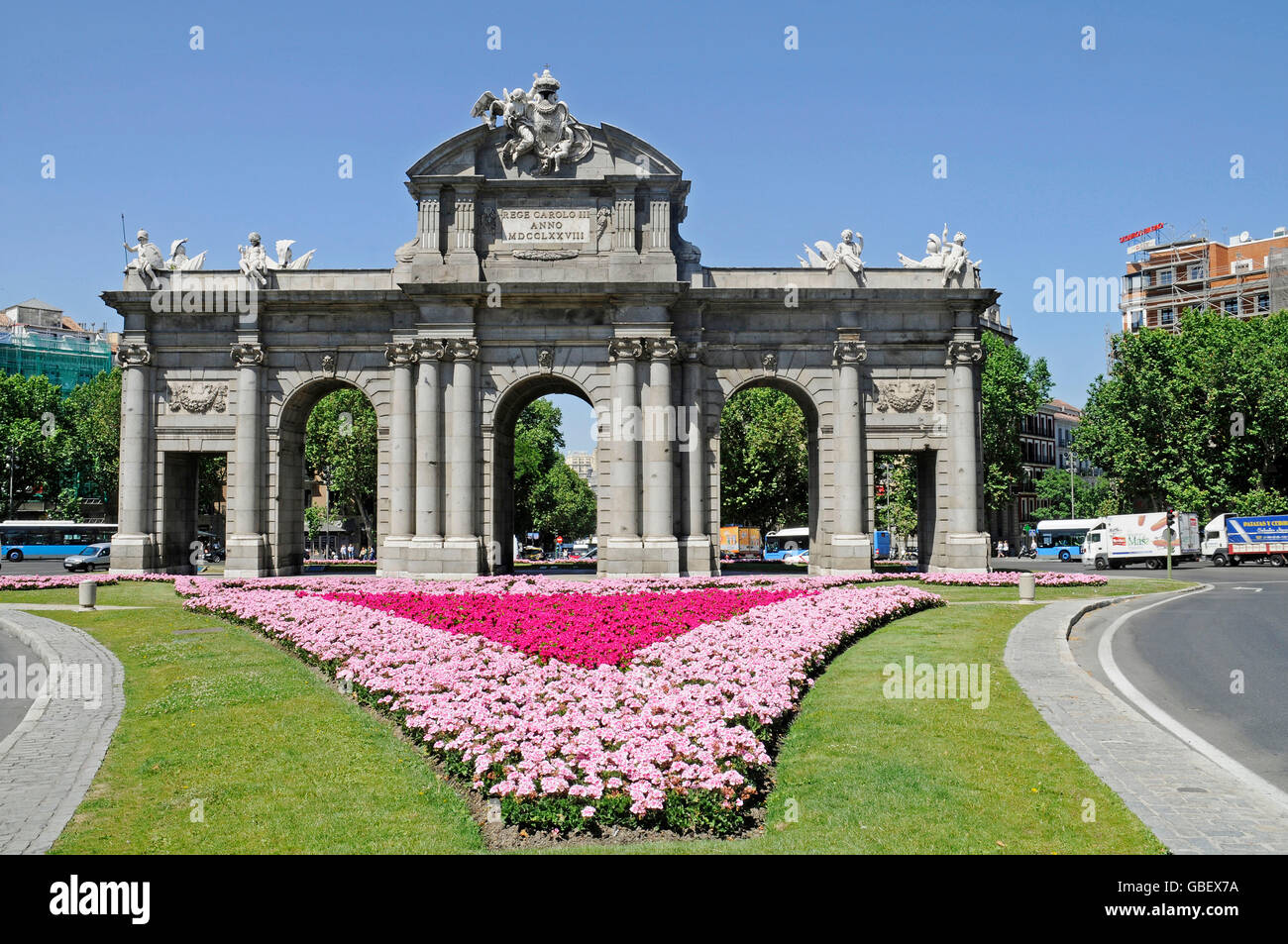 Puerta de Alcala, city gate, Plaza de la Independencia, Madrid, Spanien ...