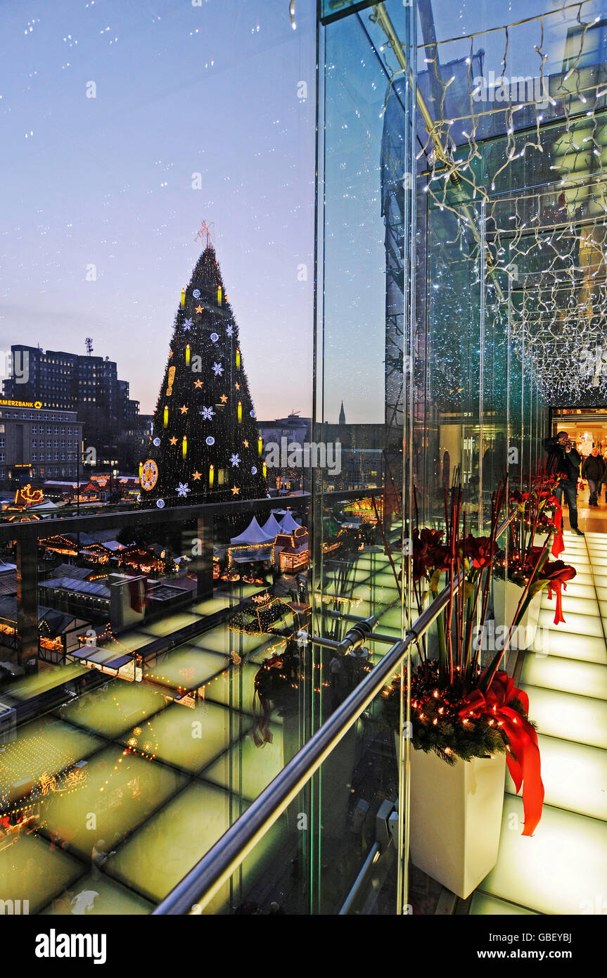 Passageway in a department store, christmas market, fair, christmas ...
