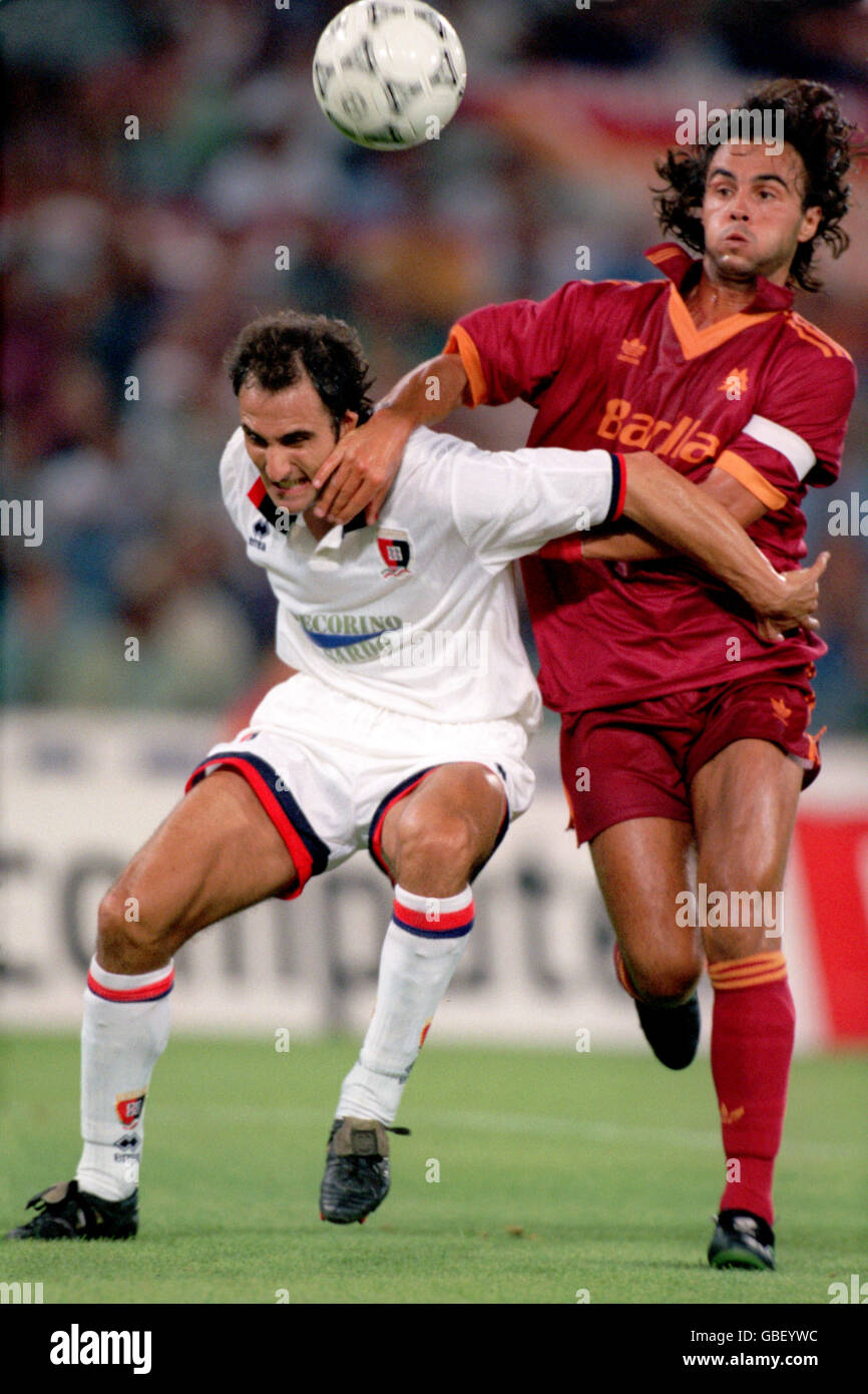 Soccer - Italian Serie A - Roma v Cagliari. Giuseppe Giannini, Roma (r ...