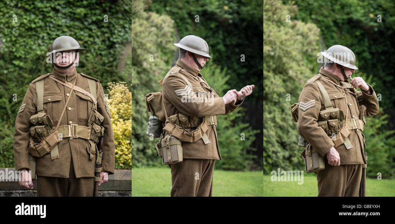 Reenactor in British army battledress from world war one Stock Photo ...